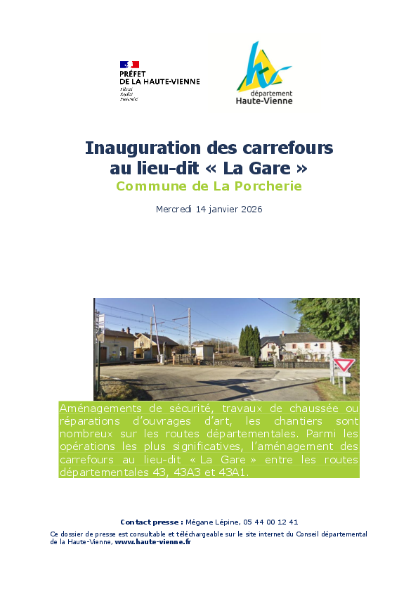 Conseil départemental de la Haute-Vienne: Inauguration des carrefours ...